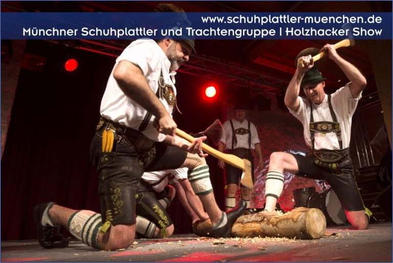 Bayerische Folklore Holzhacker-Show Schuhplattlergruppe
